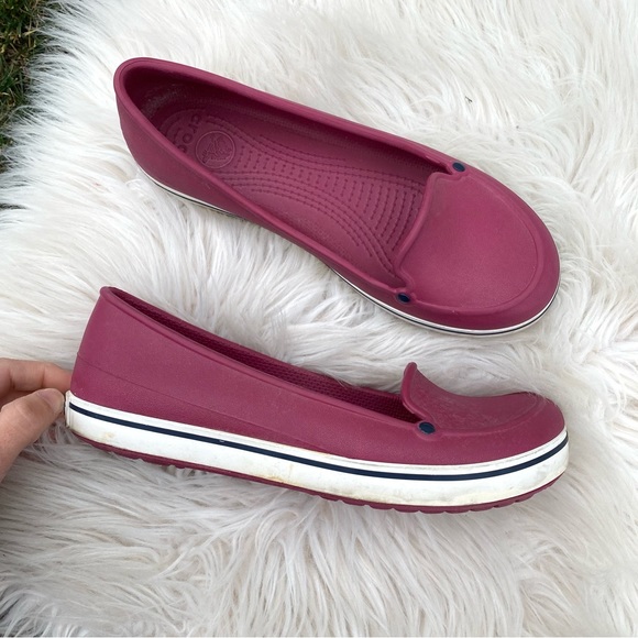 CROCS | Shoes | Crocs Maroon Slip On Flats 7 | Poshmark
